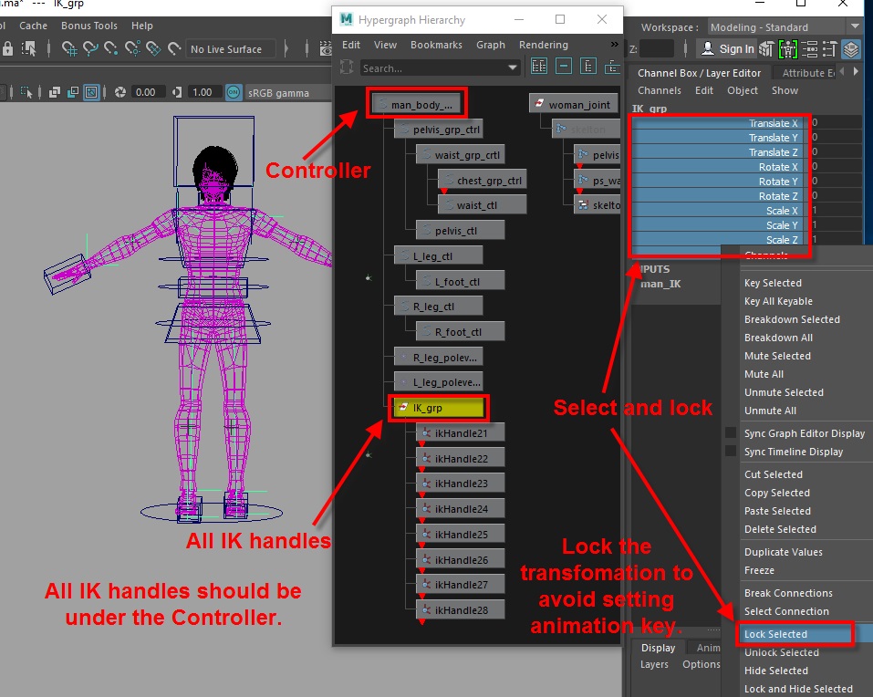 pole vector and Ik hierarchy